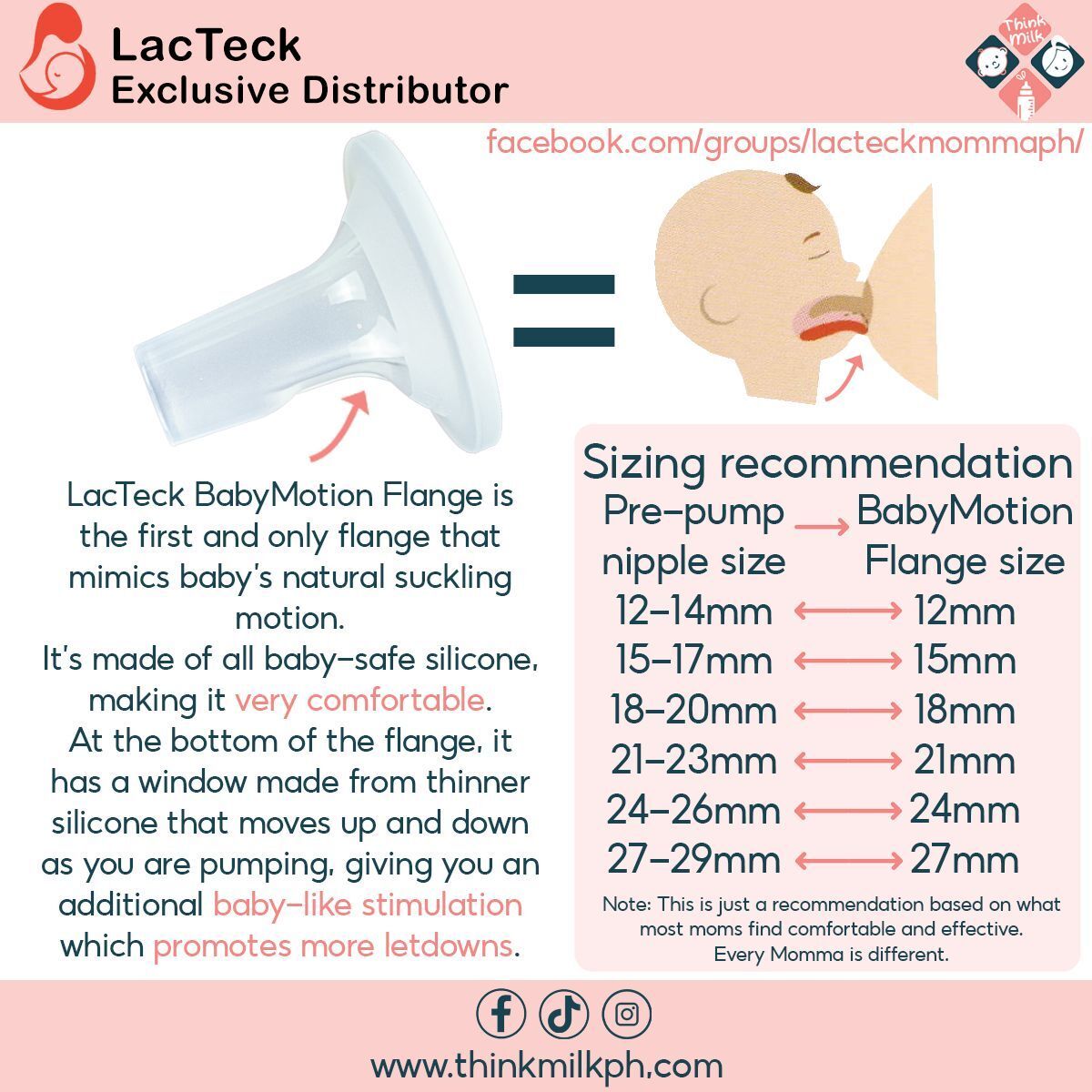 Lacteck Baby Motion Flange Size (Pair) | edamama