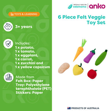 Anko 6 Piece Felt Veggie Toy Set | edamama