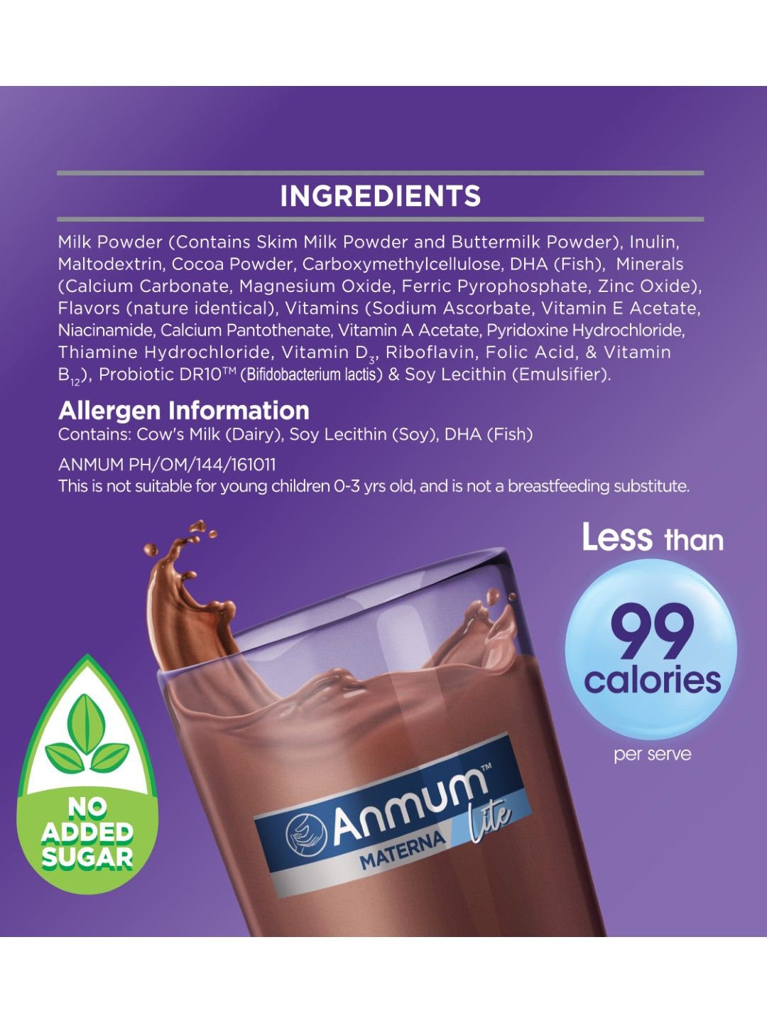 Anmum Milk Powder Lite Choco (260g) | edamama