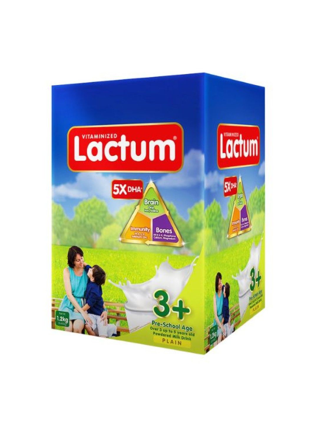 Lactum 3+ Lactum 3+ Plain Powdered Milk Drink Bundle of 2 1.2kg (One ...