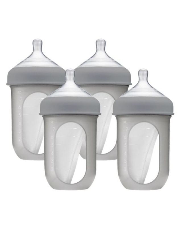 BOON NURSH Silicone Pouch Bottle 8oz 4-Pack (Gray) | edamama