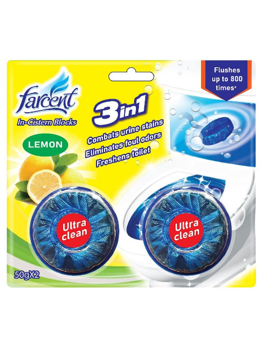 Farcent Toilet Blocks - Lemon (100g) | edamama