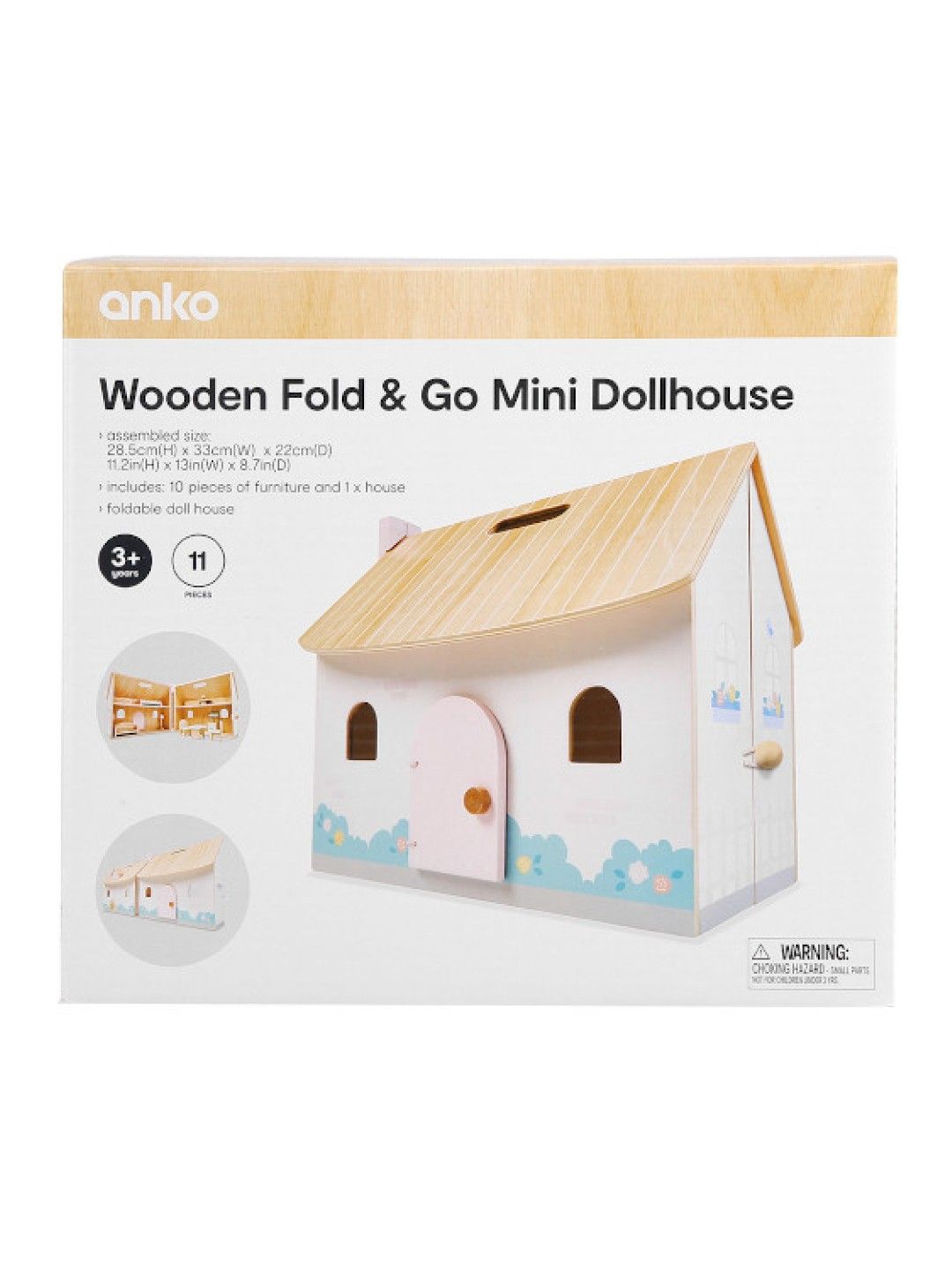 Anko Wooden Fold & Go Mini Dollhouse | edamama