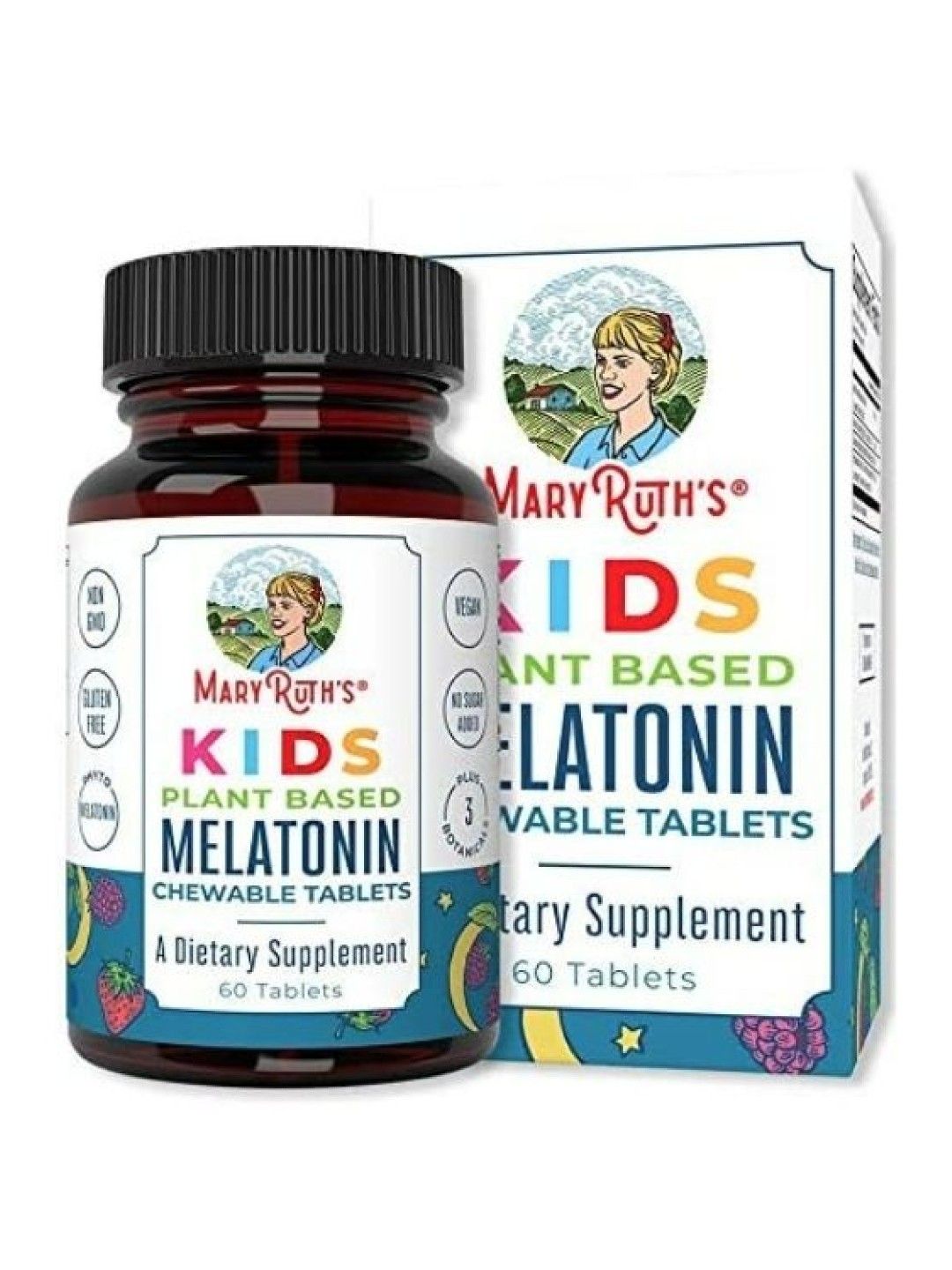 Mary Ruth's Kids Plant-Based Melatonin Chewable Tablets (60 Count ...