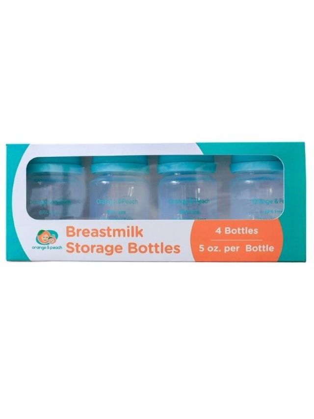 Orange and Peach Breastmilk Storage Bottles Milk Con