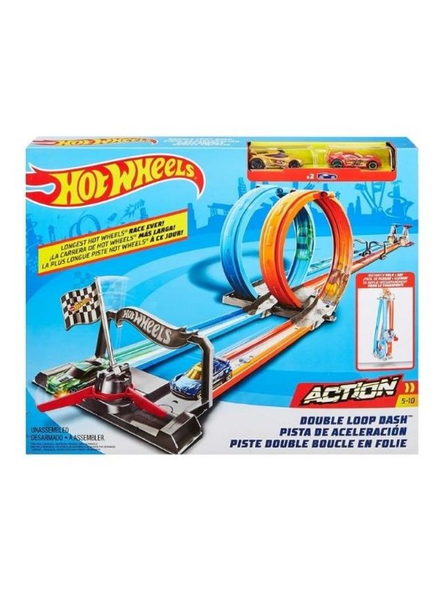 Hot Wheels Hot Wheels Double Loop Dash, Track Set | edamama