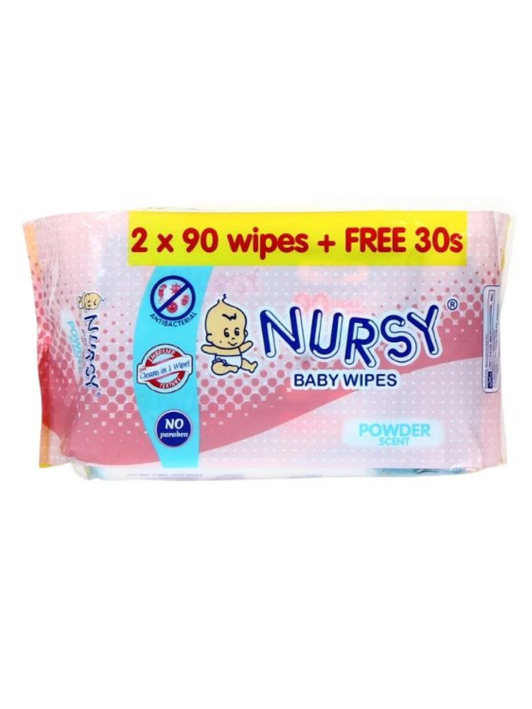 Nursy Wipes [Promo Pack] Power Scent 90's 2-pack, FREE Powder Scent 30 ...