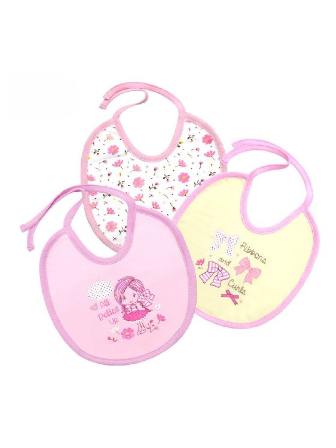 Cotton Stuff 3-piece Basic Bib (Dolled Up - Girl) | edamama