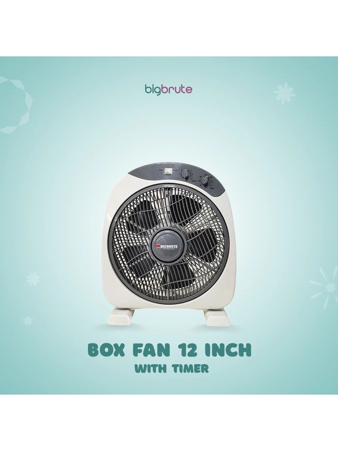 Big Brute | Box Fan 12 Inch With Timer