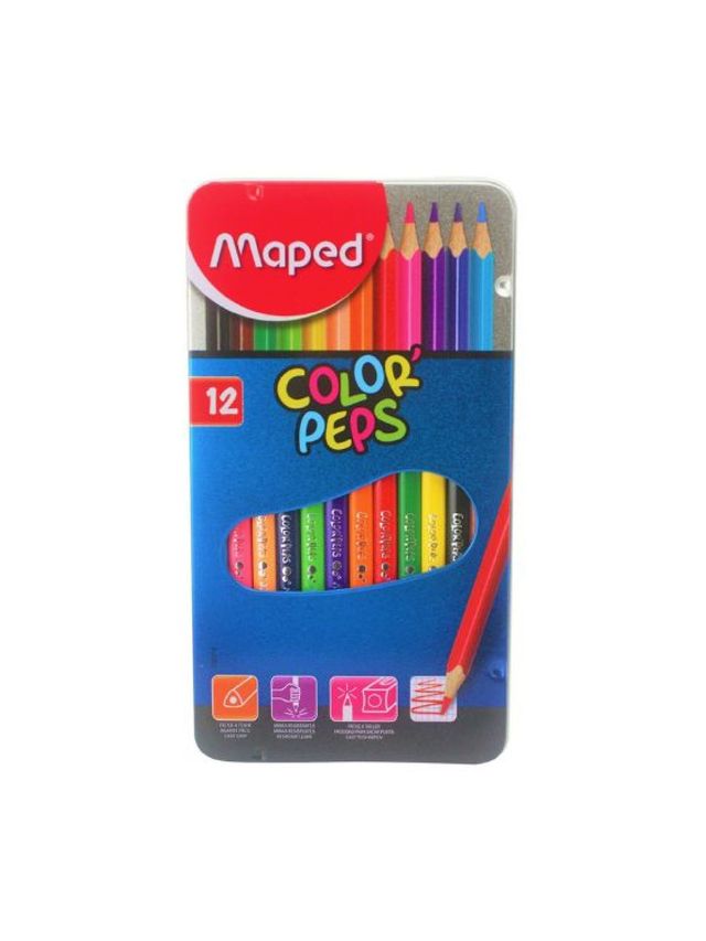 Maped ColorPeps Color Pencils in Metal Box (12 Col | edamama