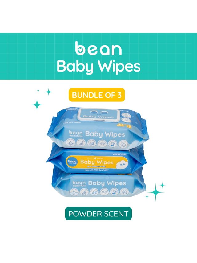 bean essentials [Bundle of 3] Baby Wipes Powder Sc | edamama
