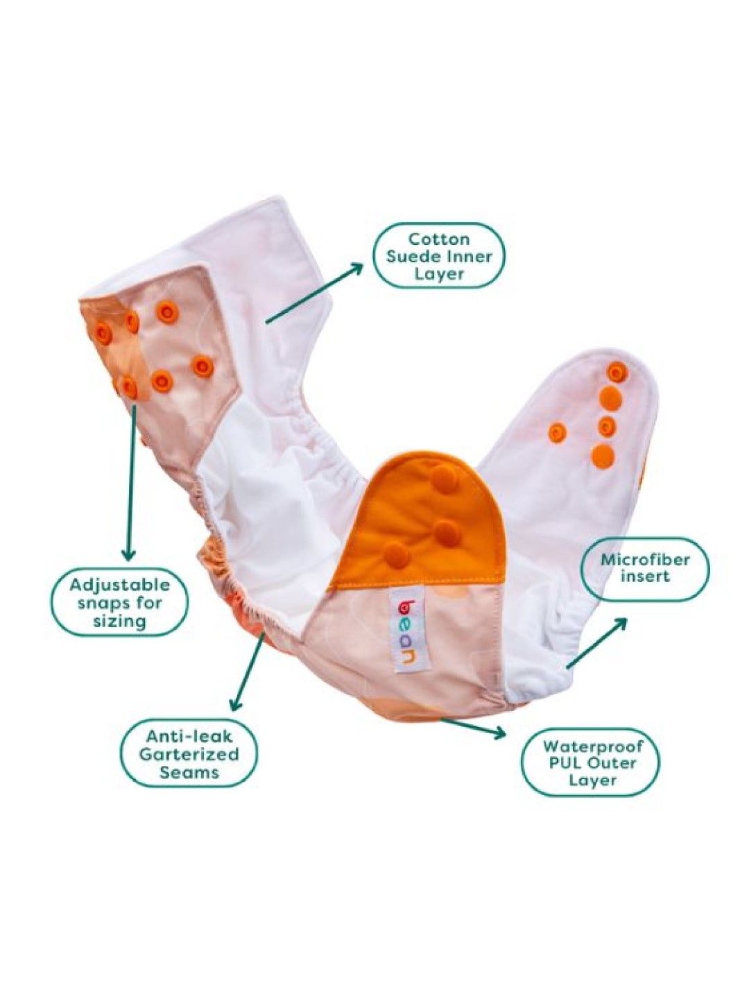 bean fashion Snappies Orange Buddies Cloth Diaper | edamama