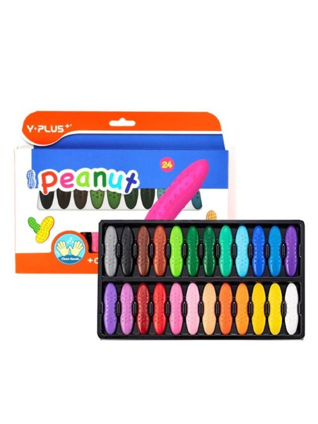 Y-PLUS+ Non-Toxic Peanut Crayons (24 Colors) | edamama