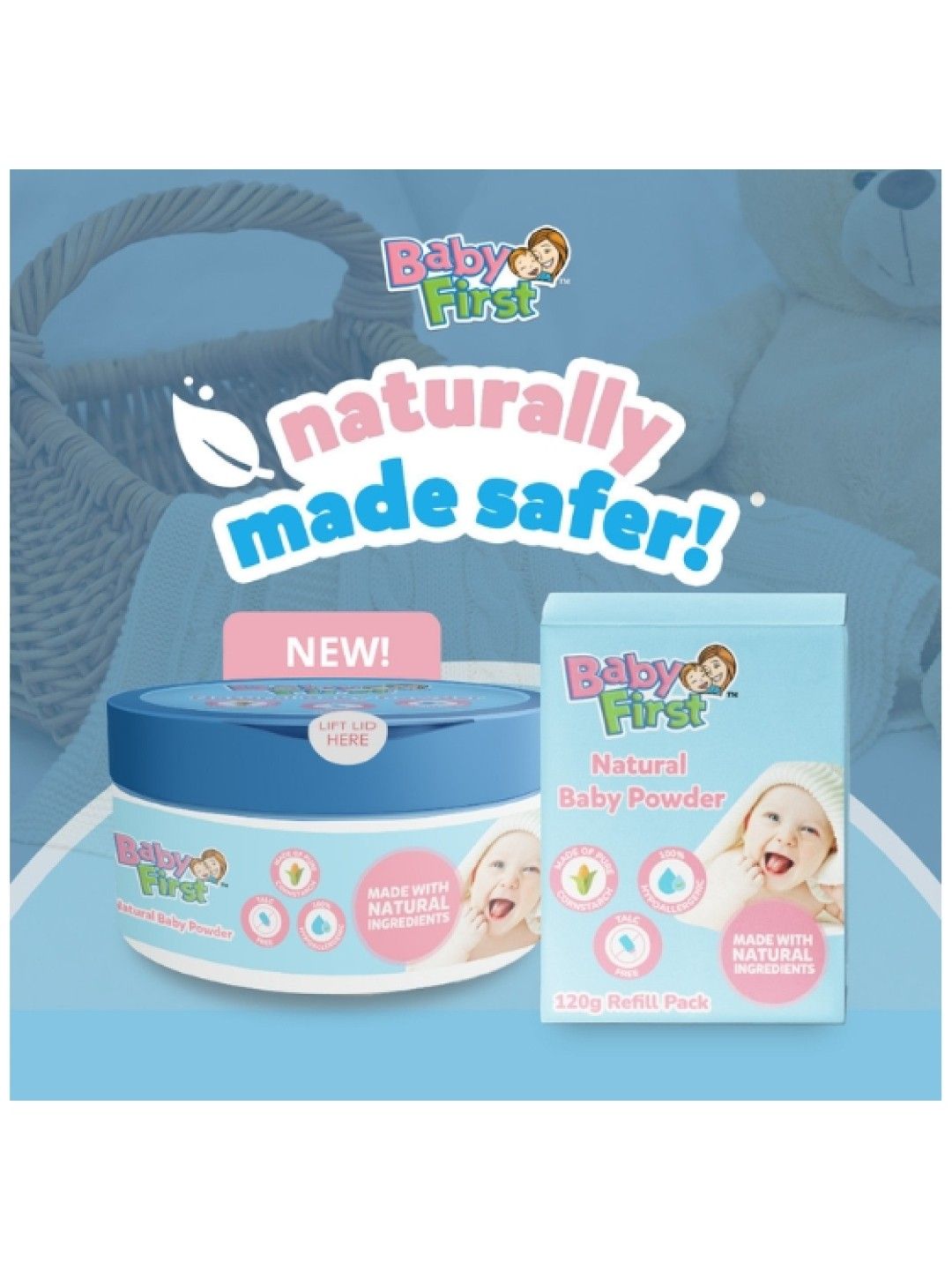 Baby First Natural Baby Powder (120g) Refill Box | edamama