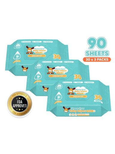Moose Gear Baby Baby Wipes Unscented (30s x 3 Pack | edamama