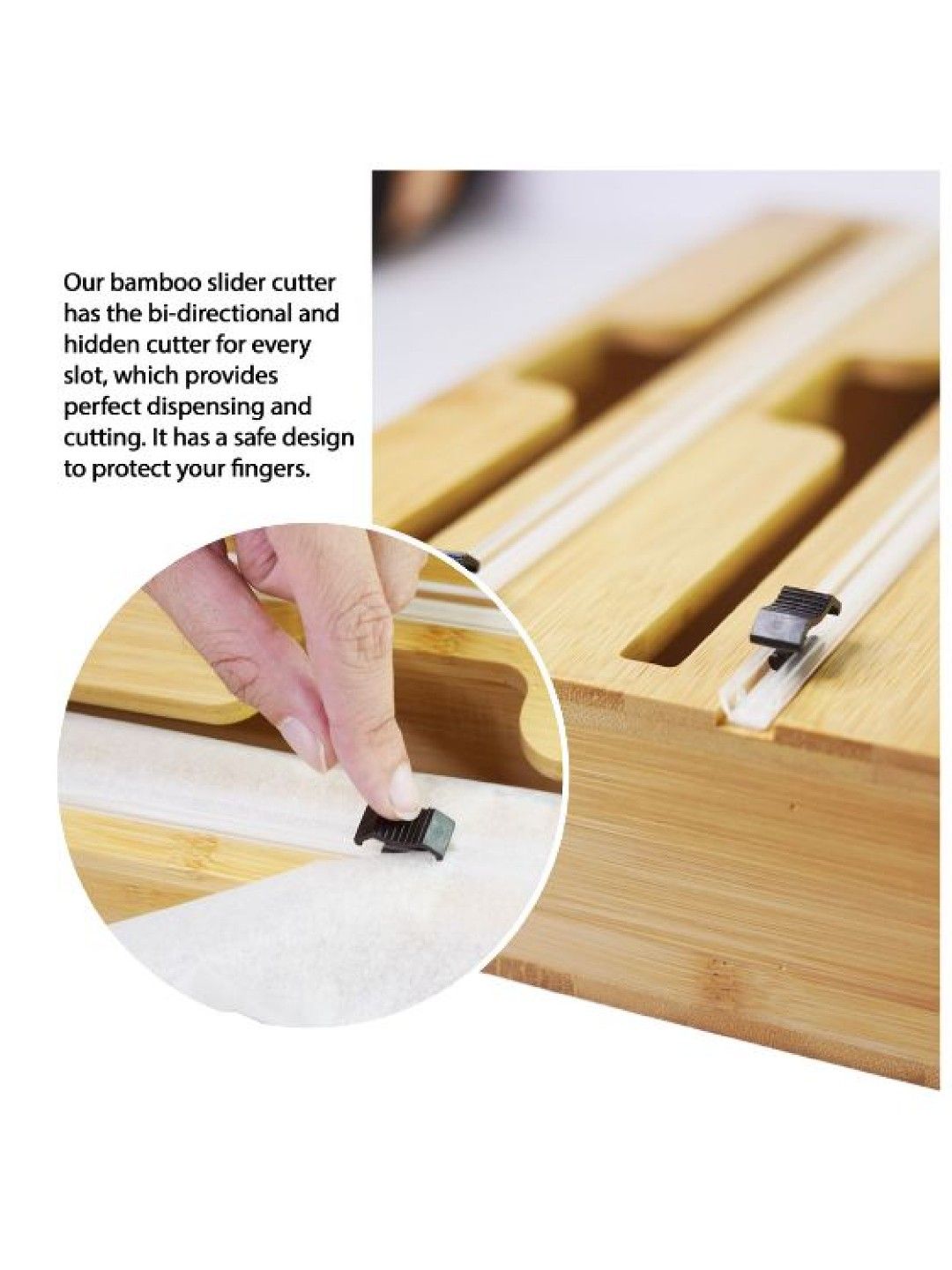 Ayousin Bamboo Wrap Dispenser With Cutter | edamama