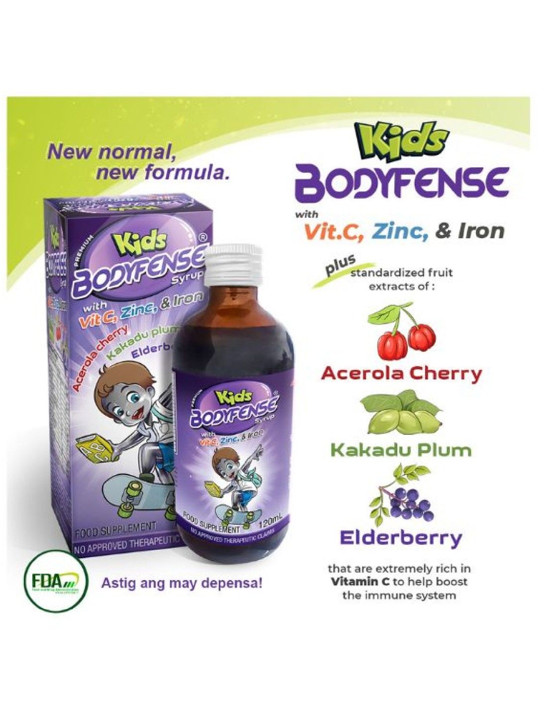 Suregetz Kids Bodyfense Syrup With Vitamin C, Zinc, And Iron | edamama