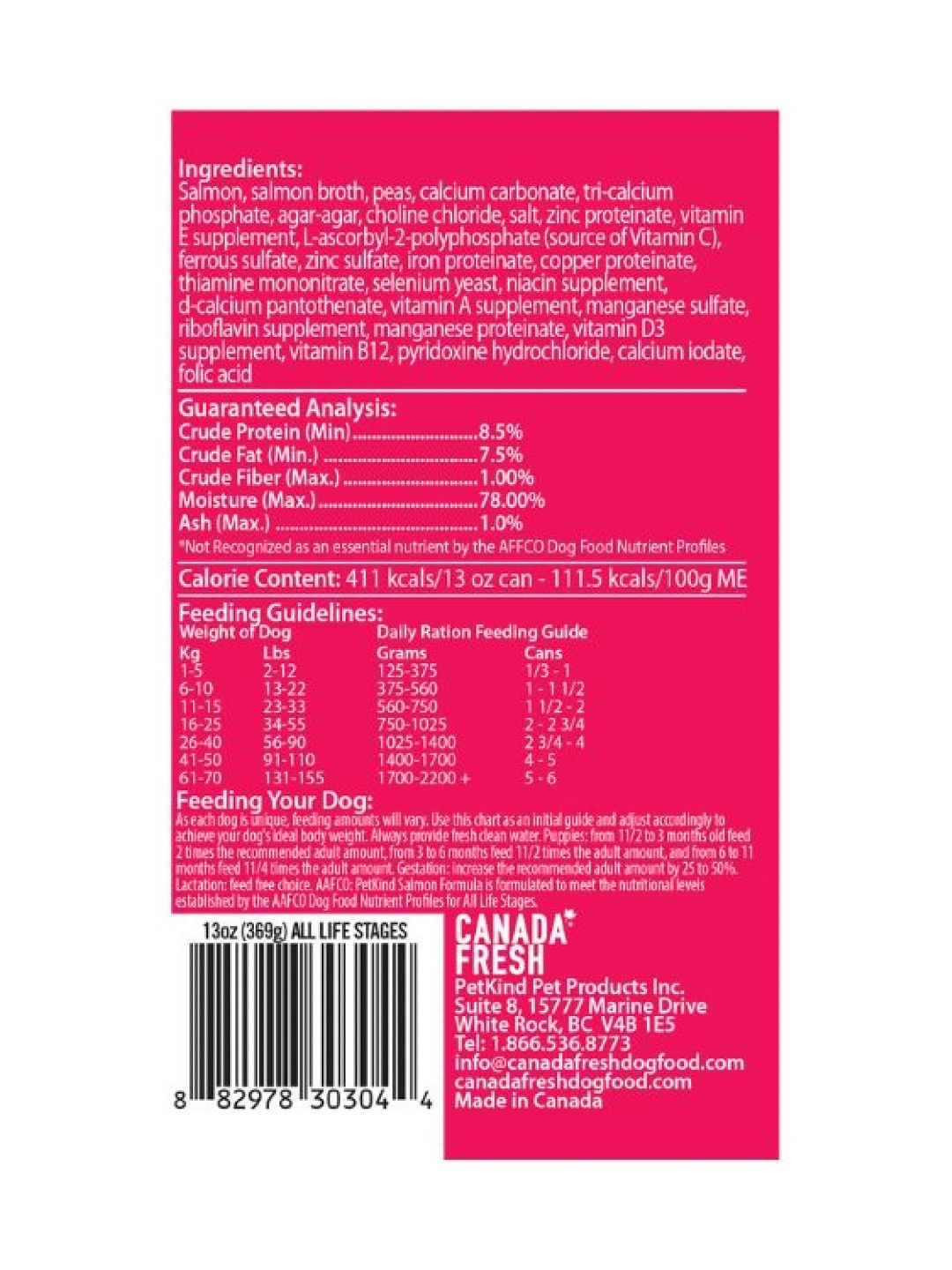 Canada Fresh Dog Food 369g Salmon | edamama