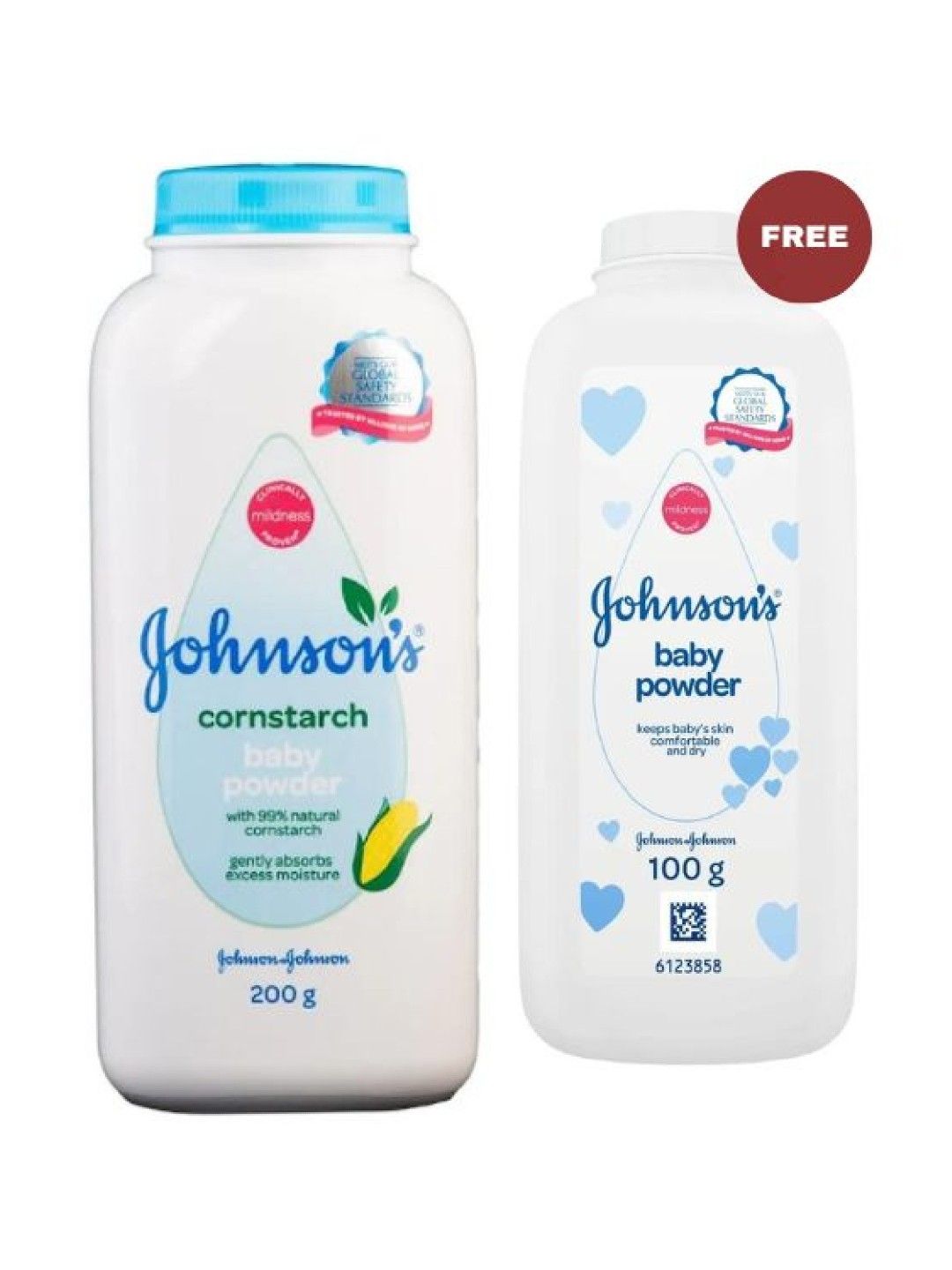 Johnson's Cornstarch Baby Powder 200g + Free Regular 100g | edamama