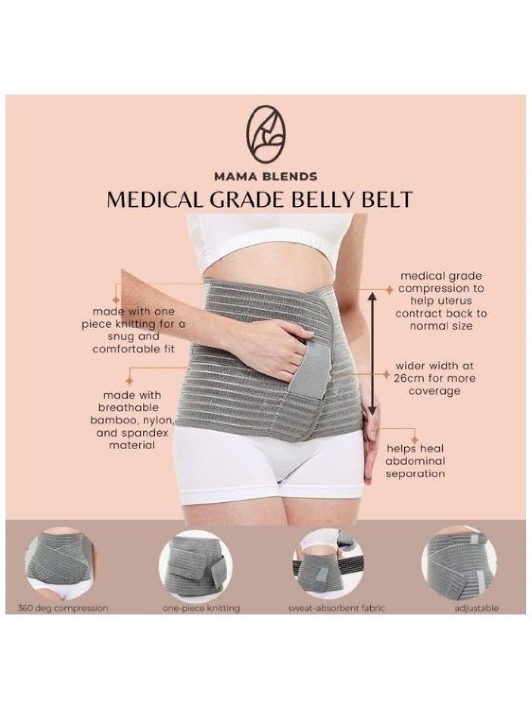 Mama Blends Medical Grade Belly Belt Postpartum Belly Support | edamama
