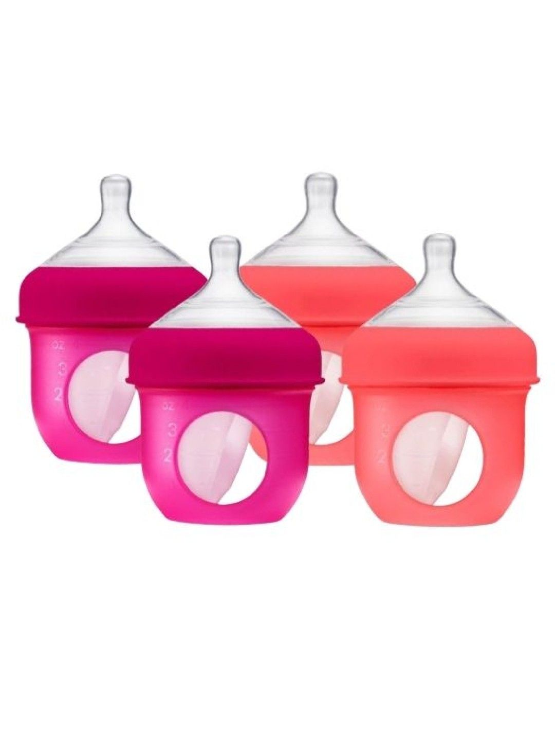 BOON NURSH Silicone Pouch Bottle 4oz 4-Pack (Pink | edamama