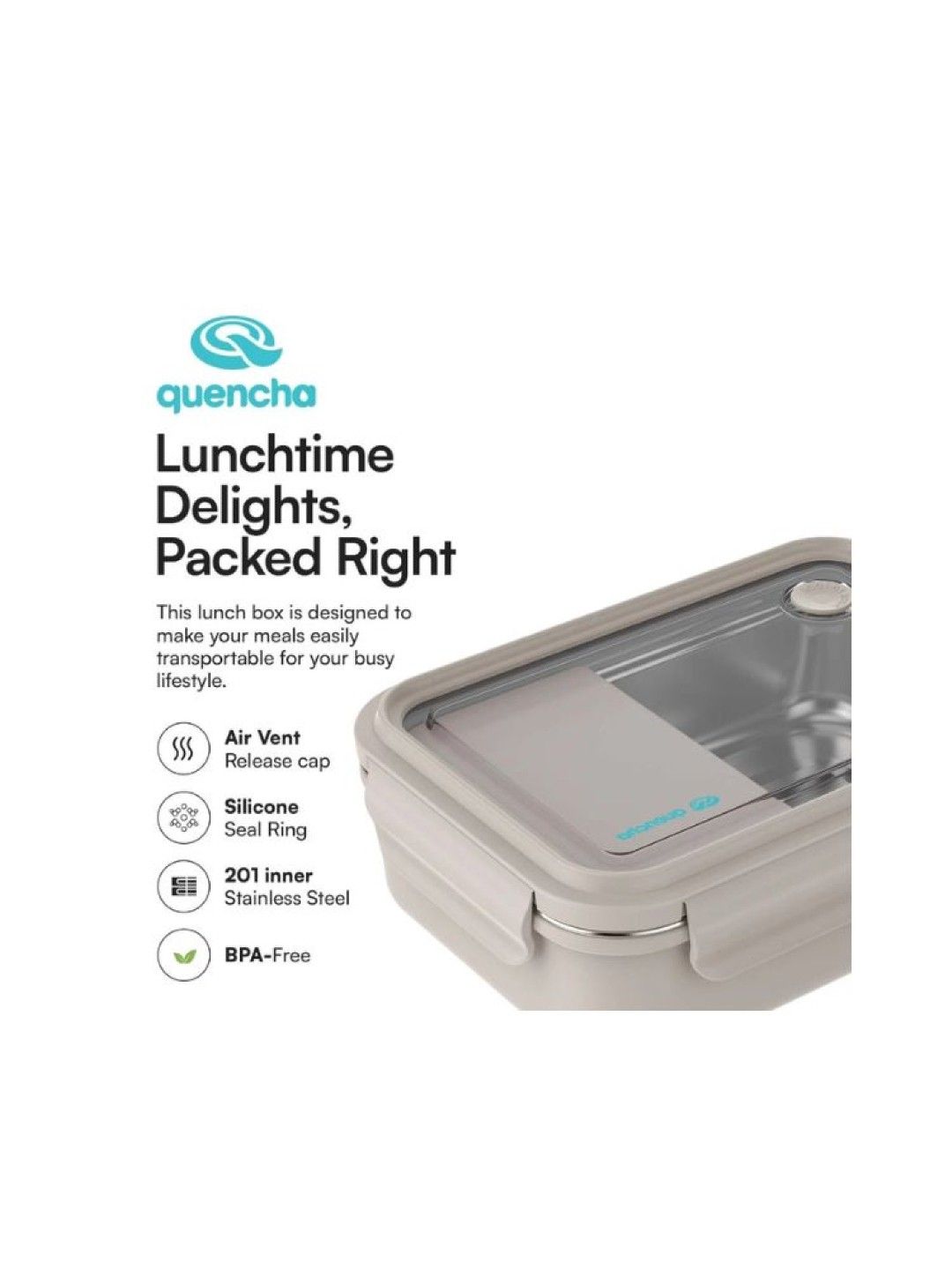 Quencha 800ml Stainless Steel Insulated Lunch Box | edamama