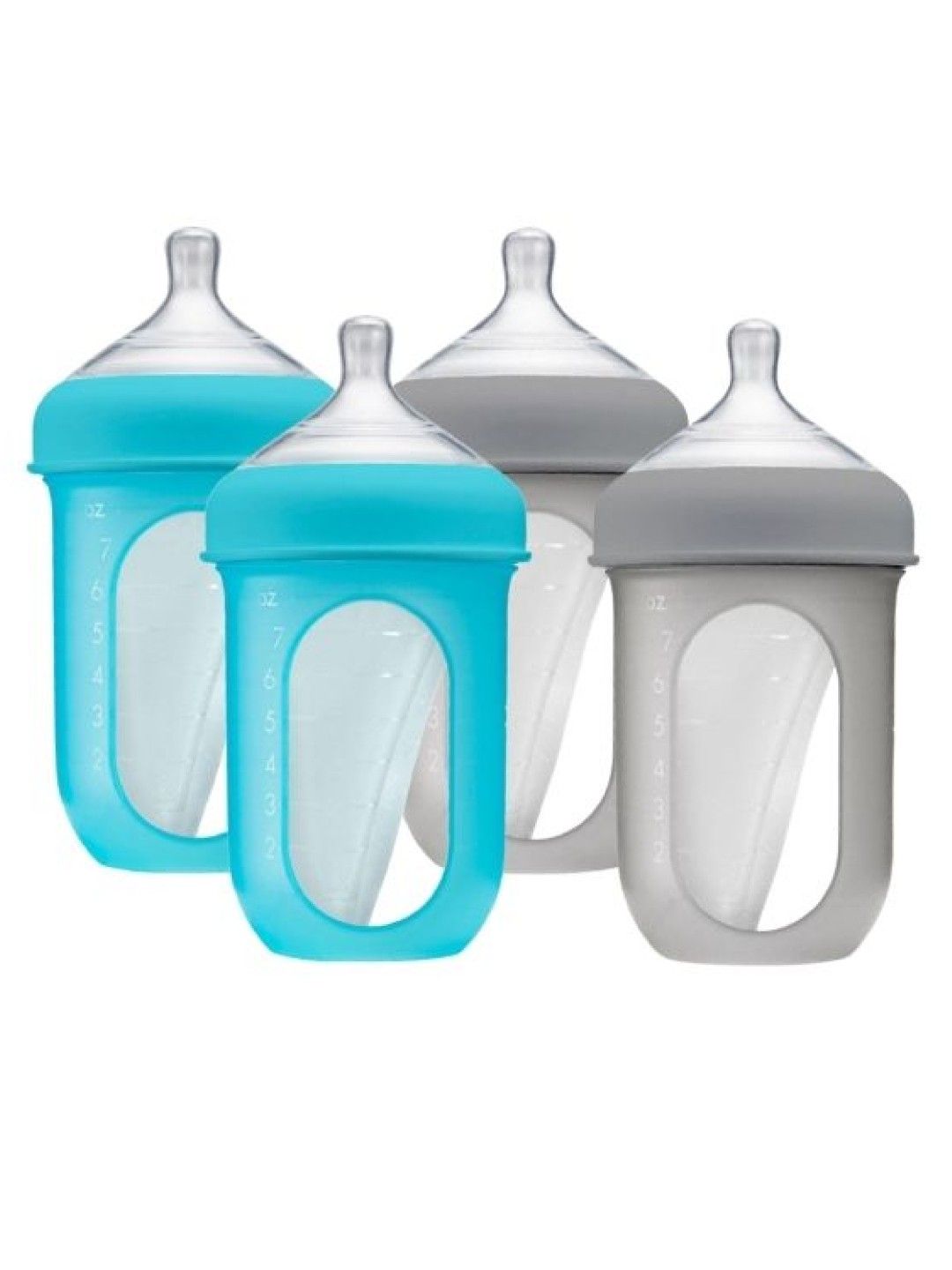 BOON NURSH Silicone Pouch Bottle 8oz 4-Pack (Blue | edamama