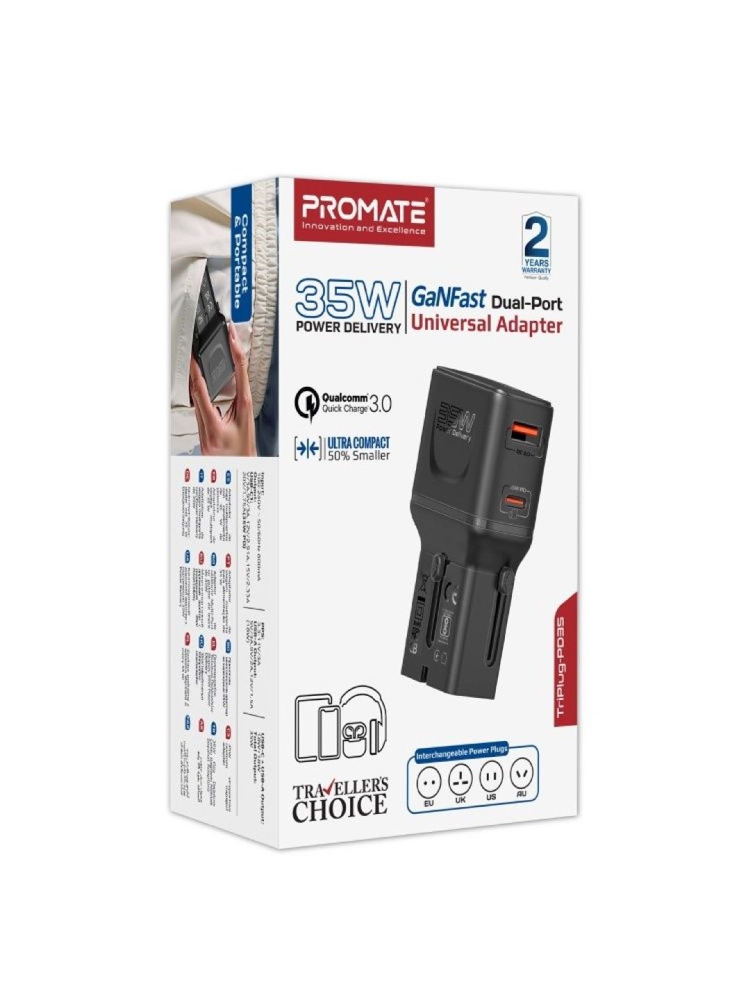 Promate TRIPLUG-PD35 35W Power Delivery Multi-Por… | edamama