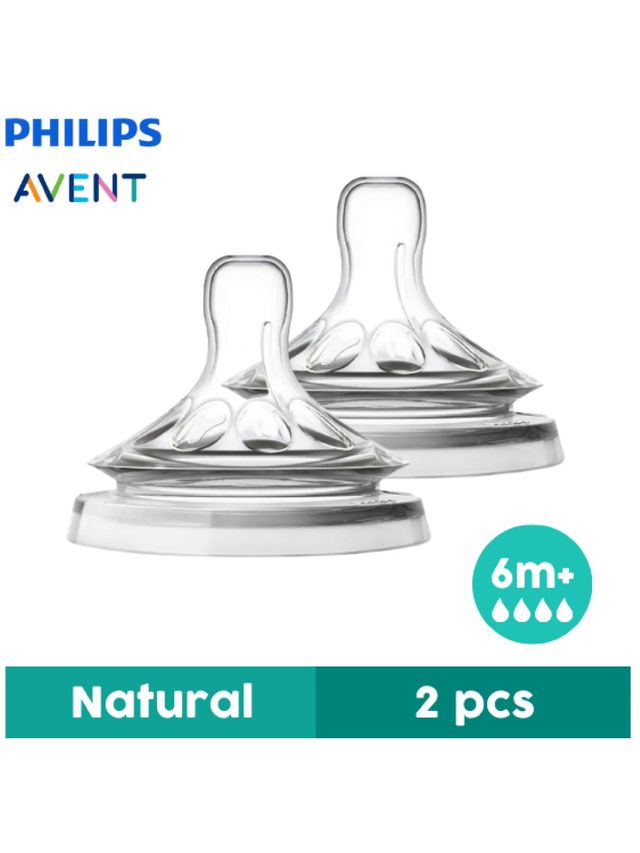 Avent Natural Thick Feed Flow Nipples 6m+ (2-Pack) | edamama