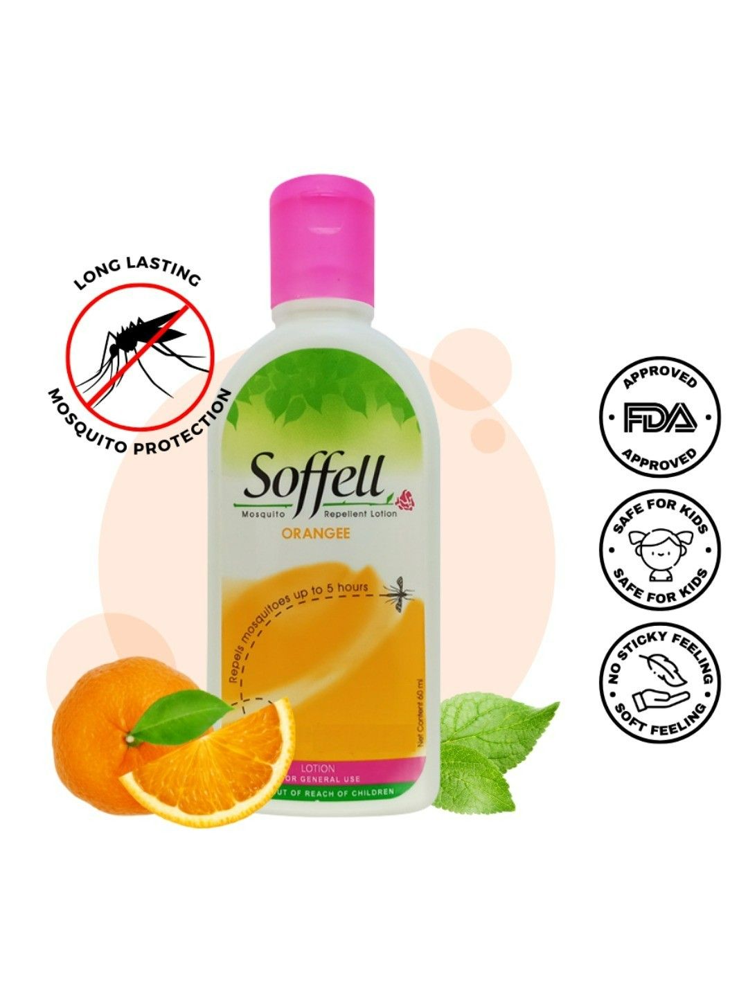 Soffell Mosquito Repellent Lotion Orangee (60ml) | edamama
