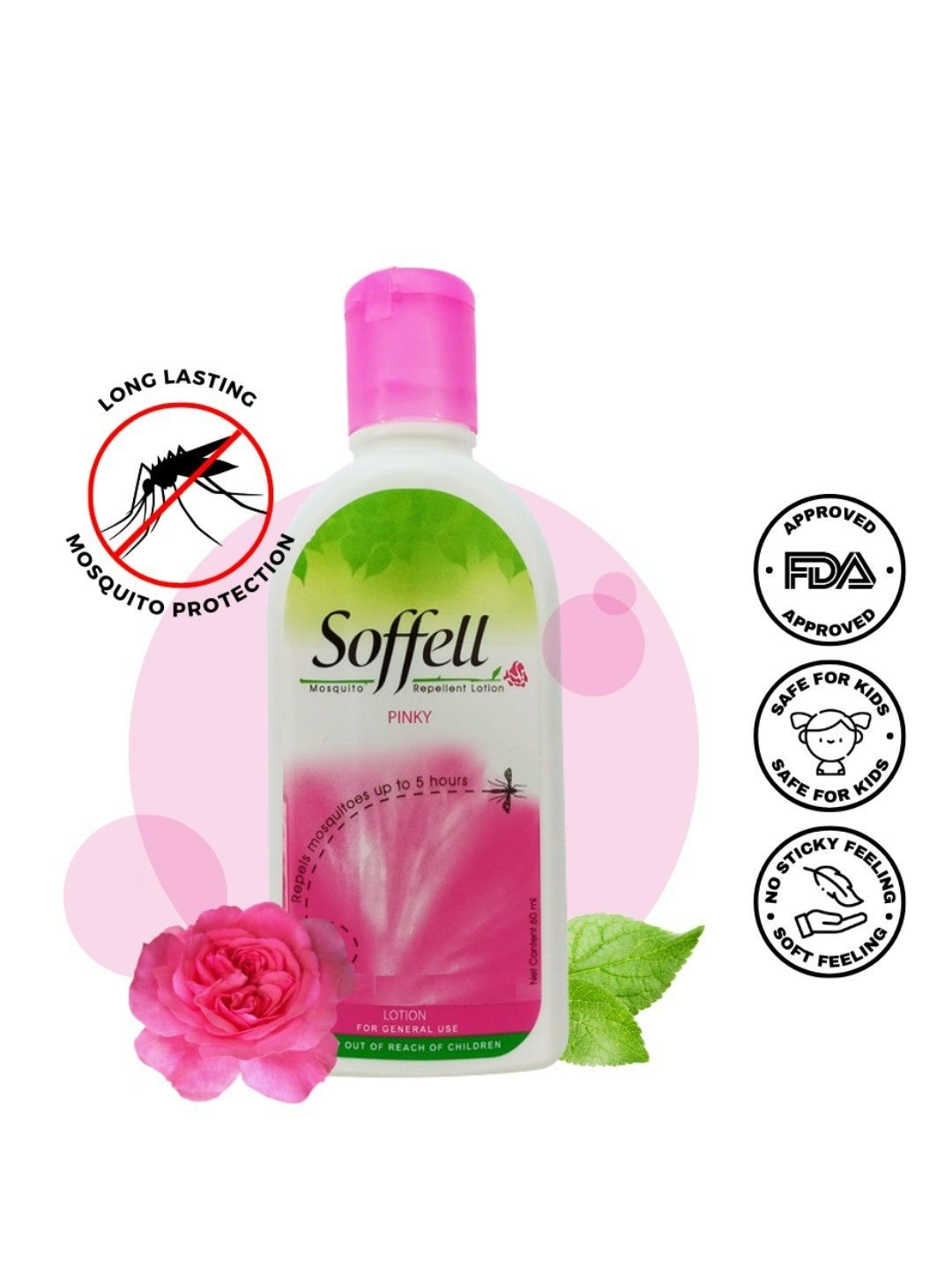 Soffell Mosquito Repellent Lotion Pinky (60ml) | edamama