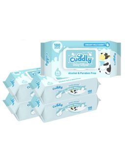 Cuddly NEW Baby Wipes Creamy Milk Scent (100s) x 5 | edamama