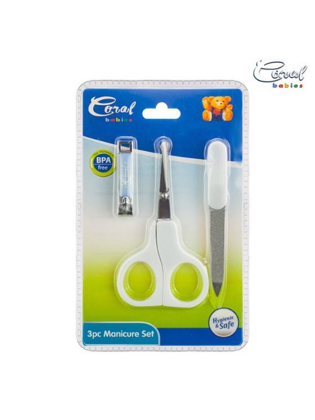 Coral Babies Baby Manicure Set 3-Piece - White | edamama
