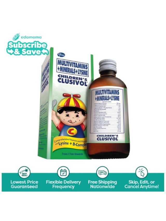 Clusivol Syrup Multivitamins + Minerals + Lysine ( | edamama