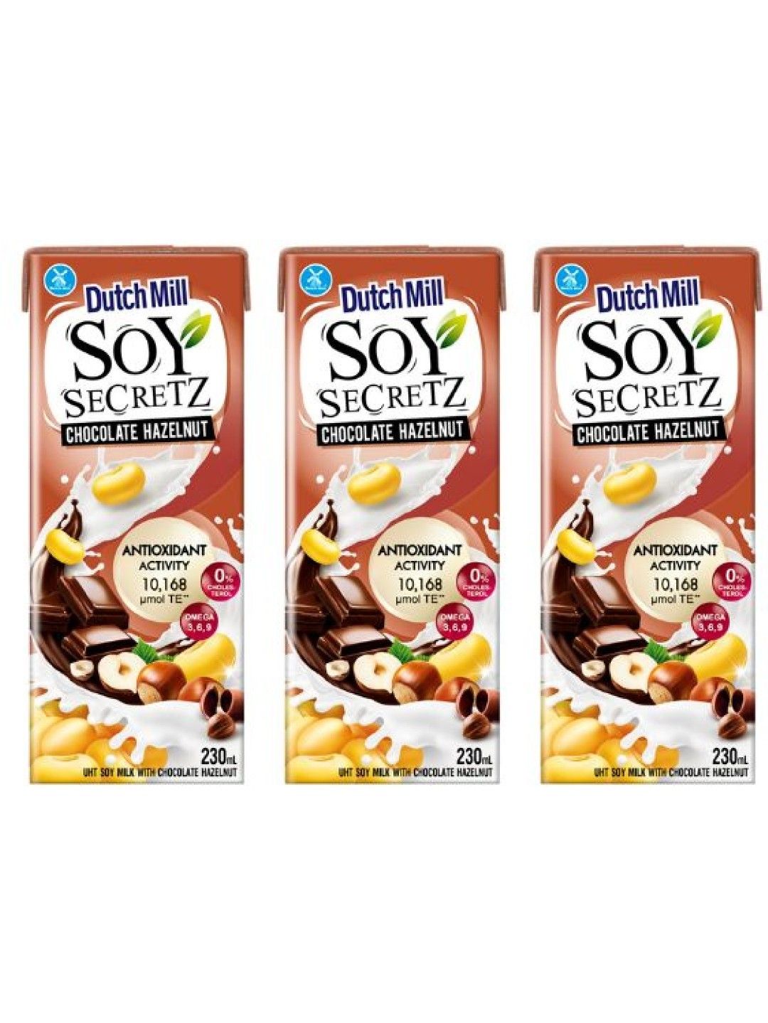 Dutch Mill Soy Secretz Soy Milk Choco Hazelnut 230ml x 3 [Expiry: 7/5 ...