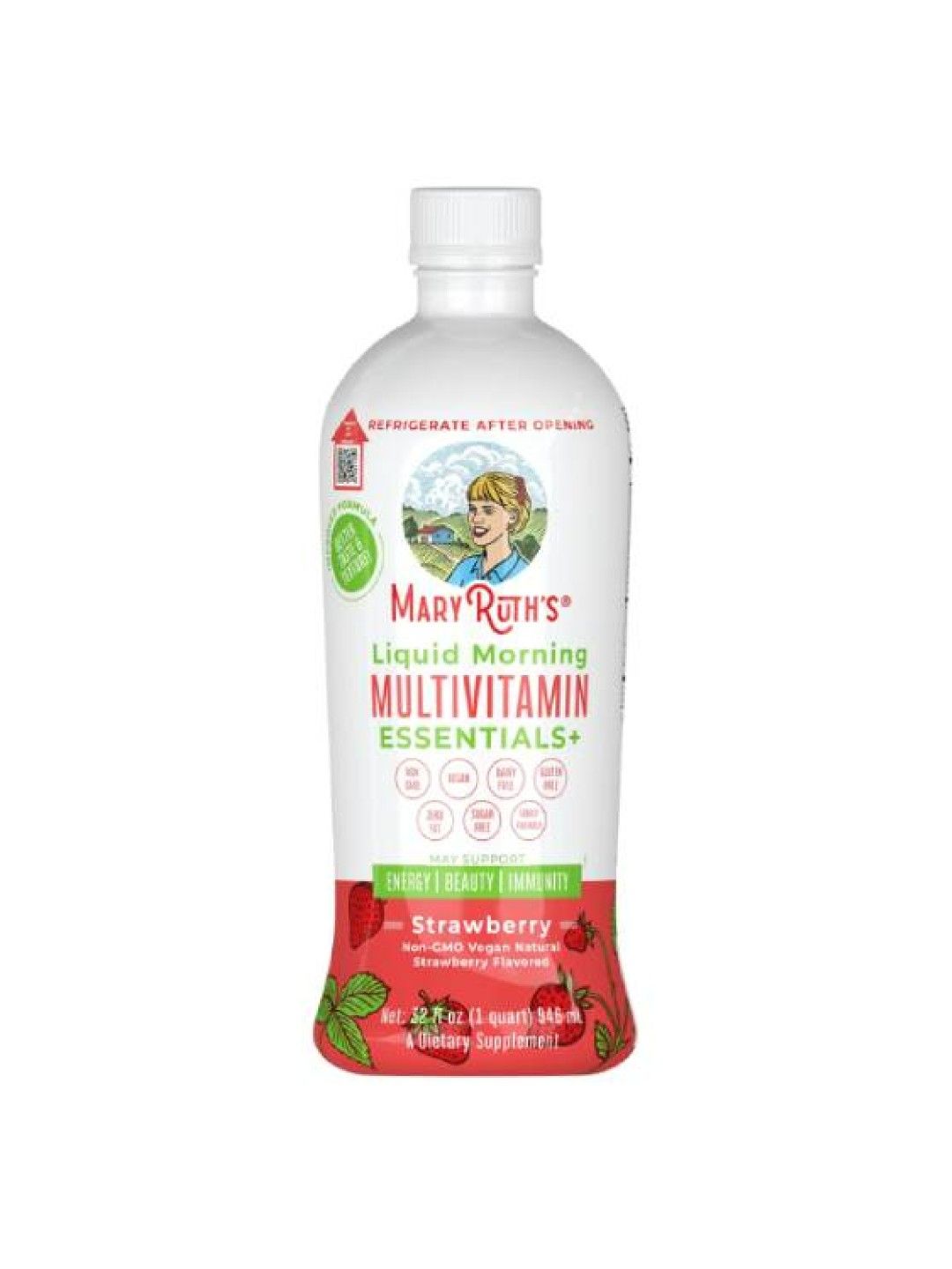 Mary Ruth's Liquid Morning VEGAN Multivitamin Essentials - Strawberry ...