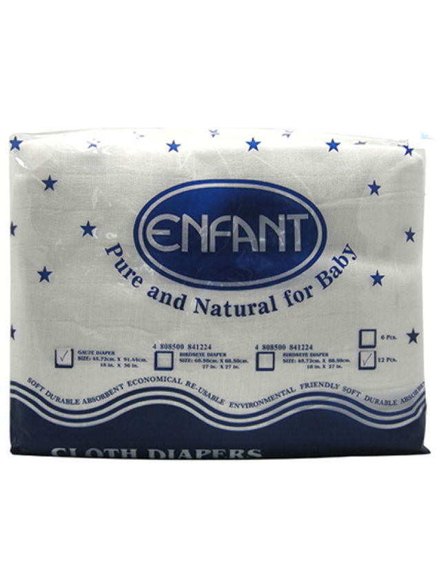 Enfant Baby Lampin Cloth Gauze Diaper (12-Pack) | edamama