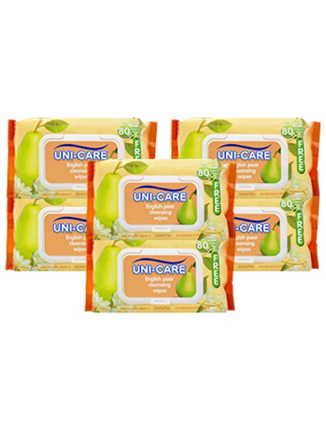Uni-Care English Pear Cleansing Wipes 90 Sheets 6-Pack