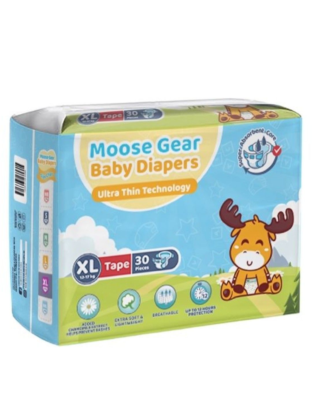 Moose Gear Baby Tape Diapers XL (30 pcs) | edamama