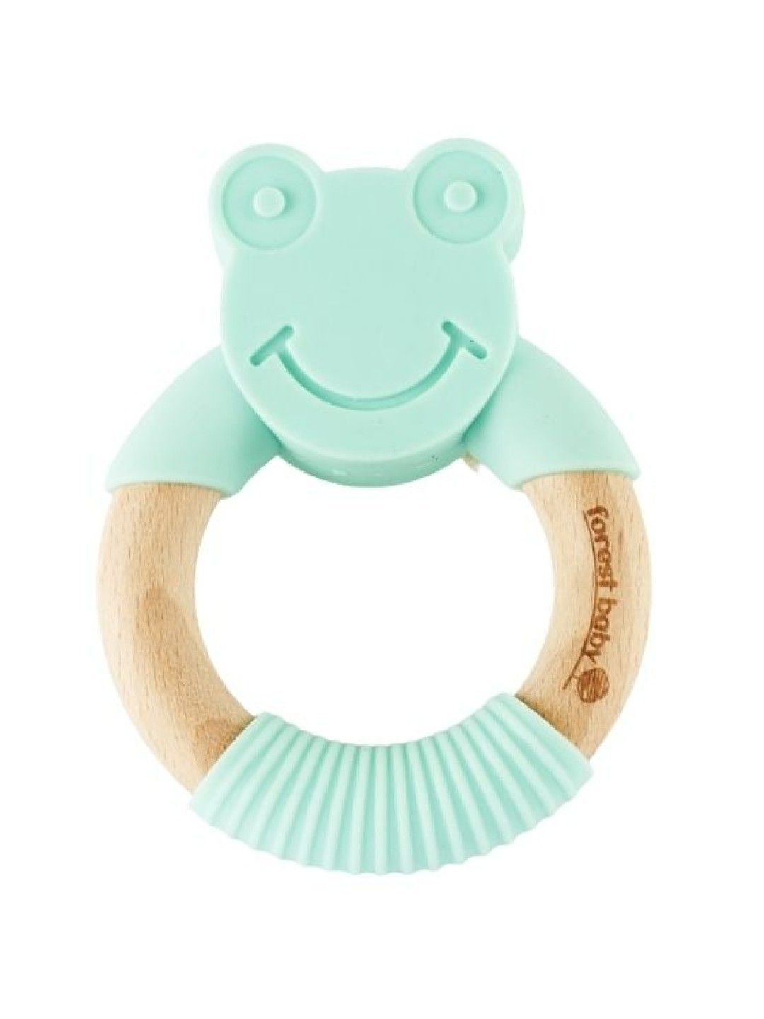 Forest Baby Franklin the Frog Silicone and Wooden Teether | edamama