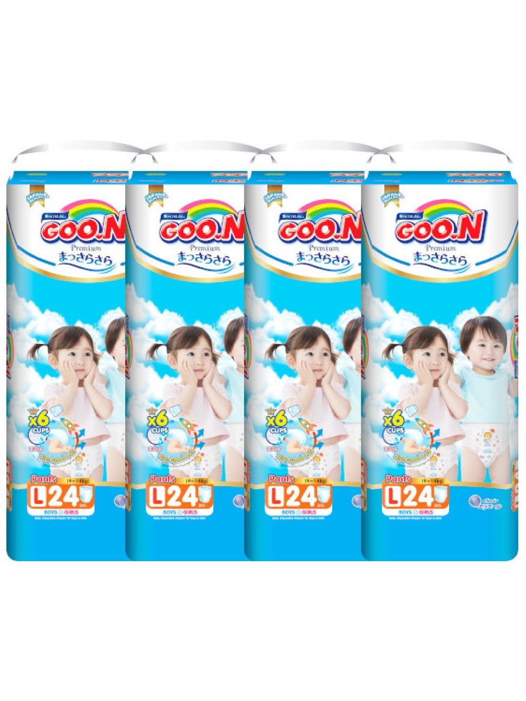 GOO.N Premium Diaper Pants Large 4-Pack (24pcs) | edamama