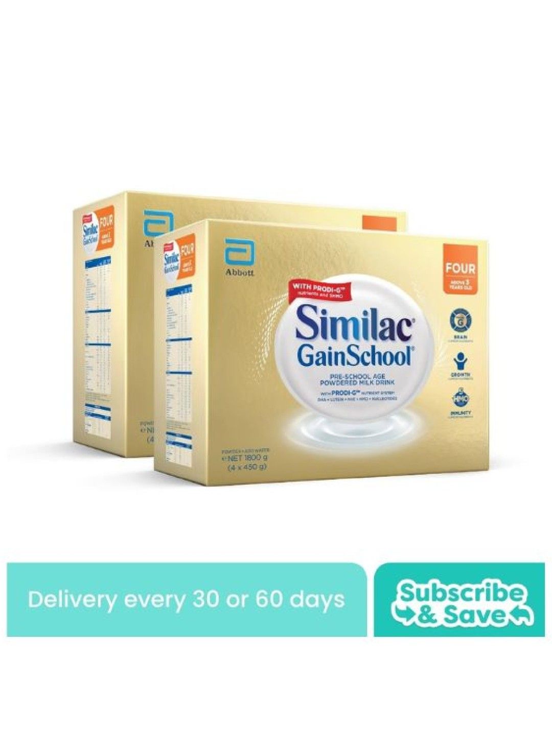 Similac Gainschool HMO For Kids Above 3 Years Old Bundle of 2 (1.8kg ...