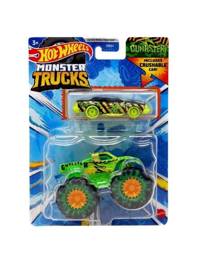 Hot Wheels Monster Trucks 1:64 Truck and Car - Gunk…