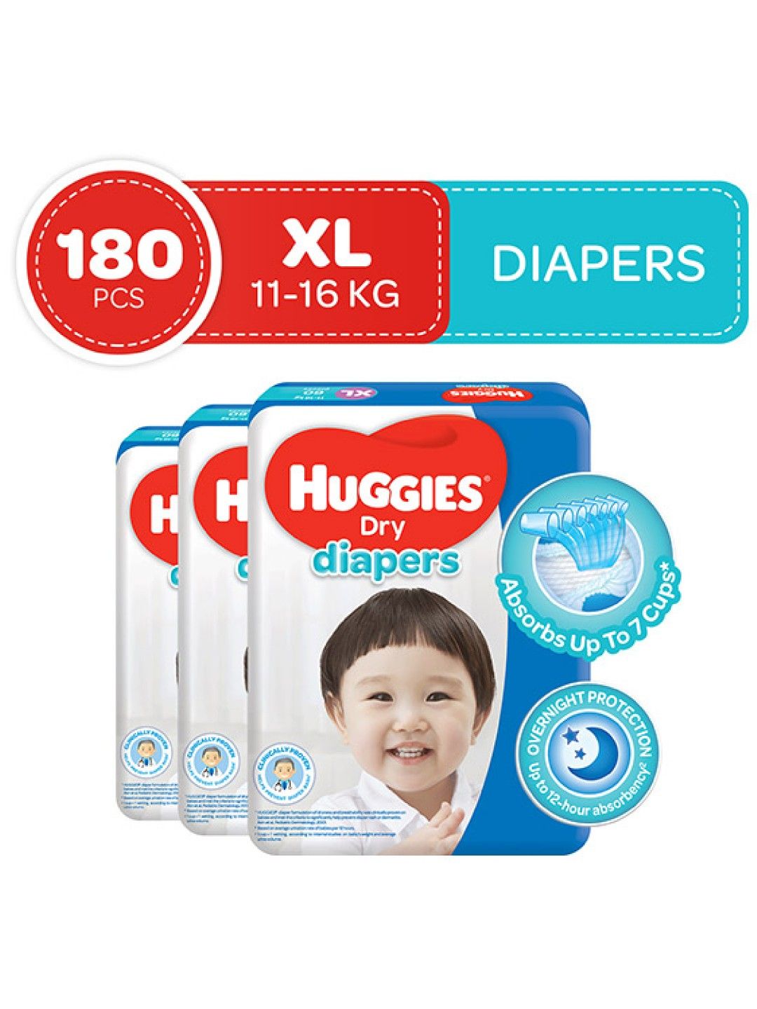 Huggies Dry Diapers XL (60s) Bundle of 3 | edamama