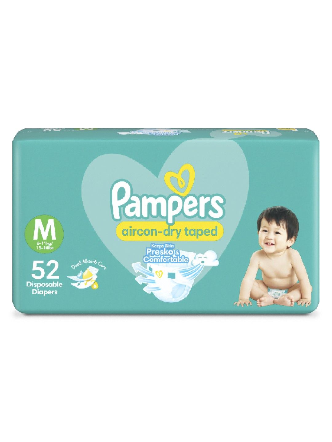 Pampers Baby Dry Taped Medium 52s x 1 pack (52 pcs | edamama