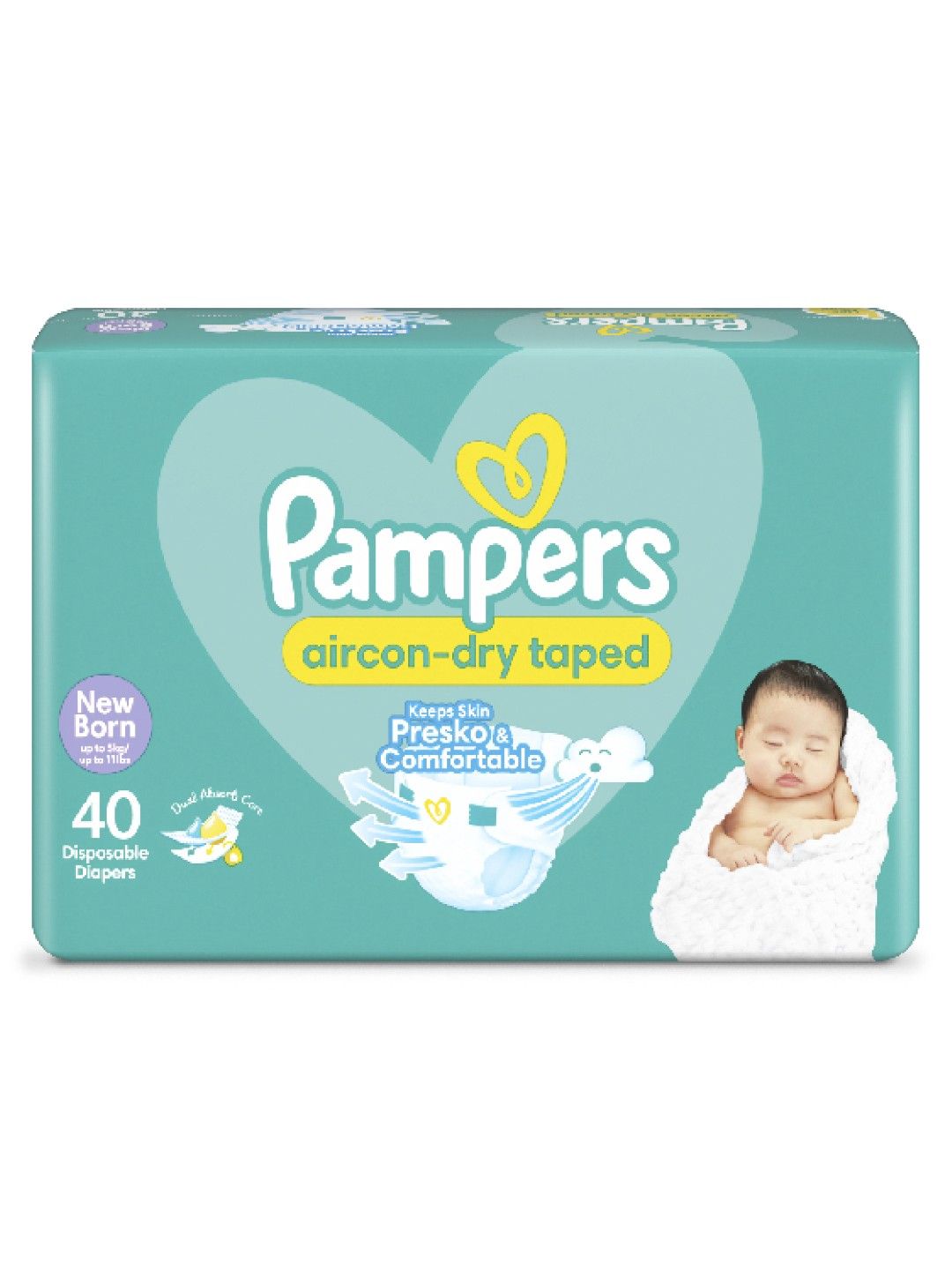 Pampers Baby Dry Taped Newborn 40s x 1 pack (40 pc | edamama