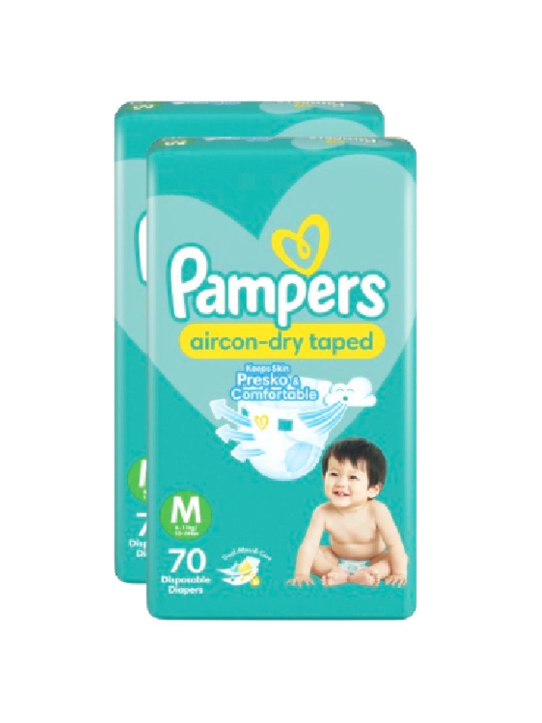Pampers Baby Dry Taped Medium 70s x 2 packs (140 … | edamama