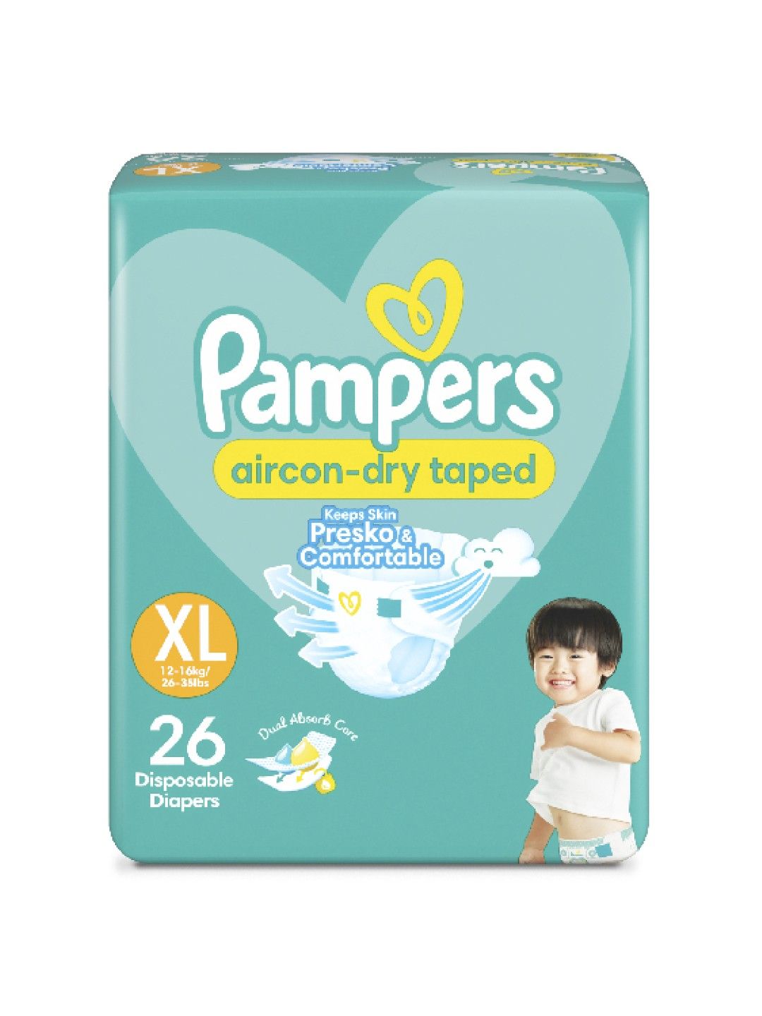 Pampers Baby Dry Taped XL 26s x 1 pack (26 pcs) | edamama