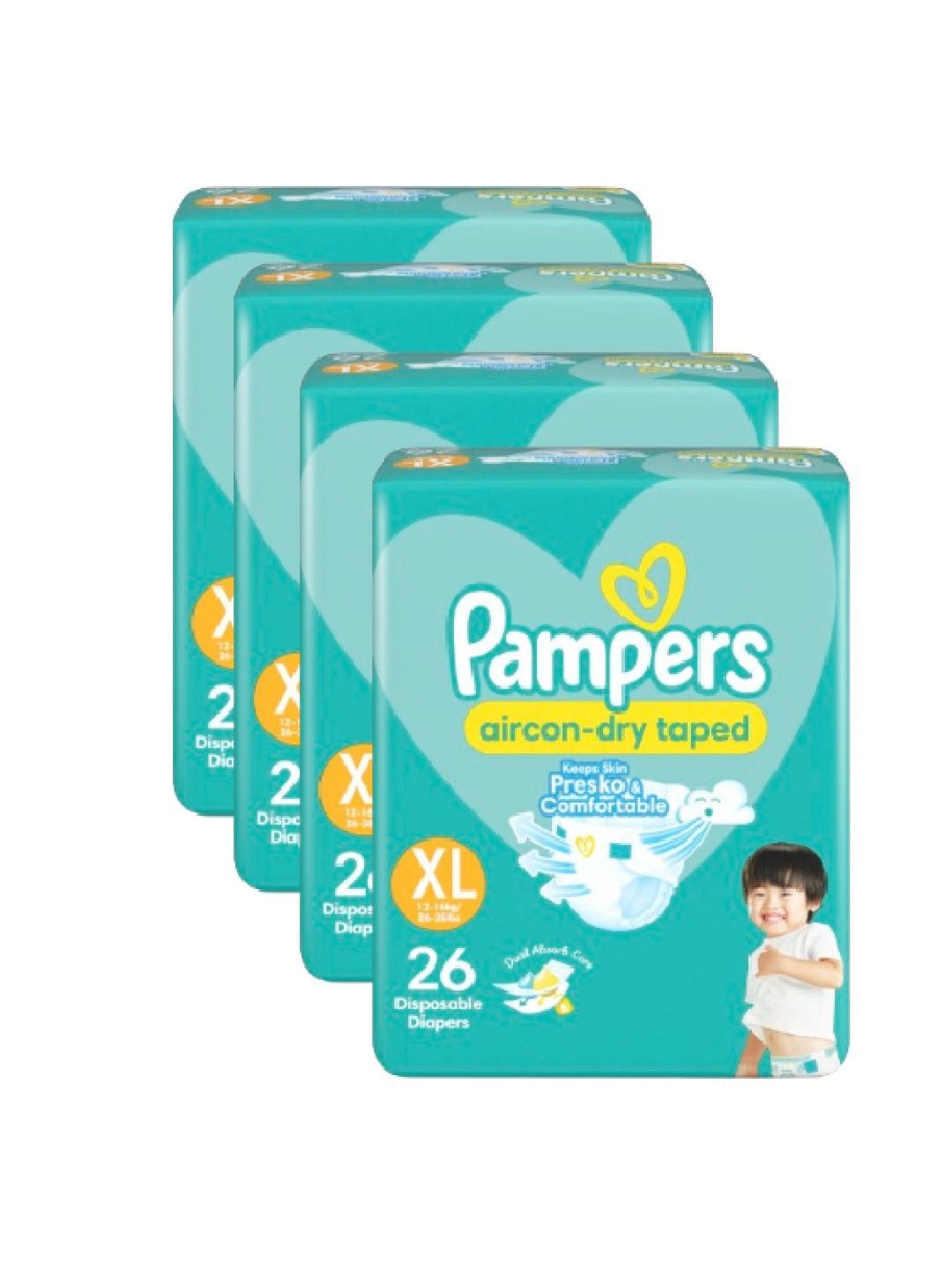 Pampers Baby Dry Taped XL 26s x 4 packs (104 pcs) | edamama