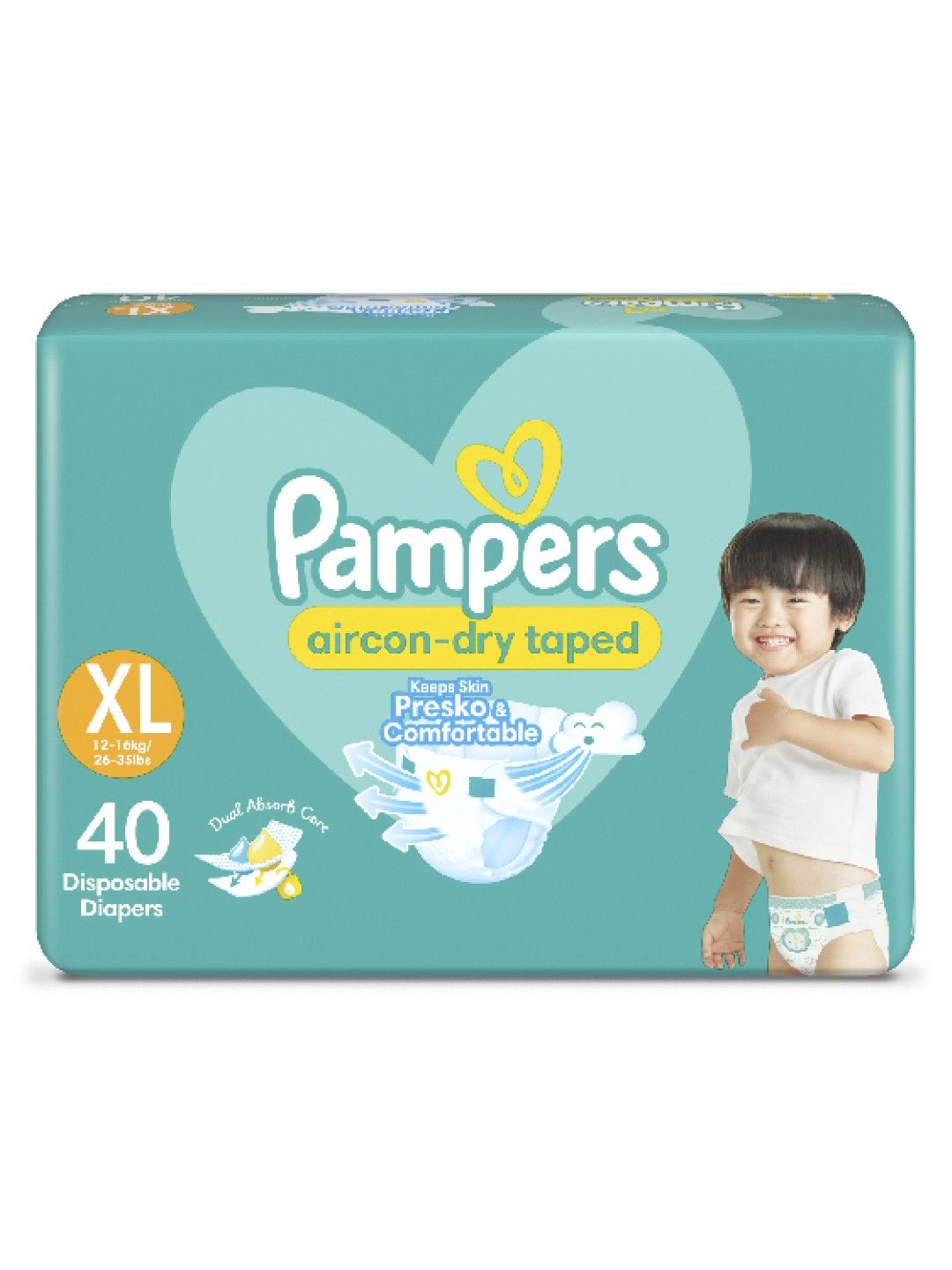 Pampers Baby Dry Taped XL 40s x 1 pack (40 pcs) | edamama